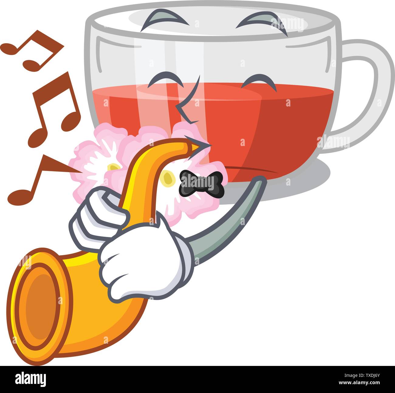 With trumpet rosehip tea isolated with the cartoon Stock Vector Image ...