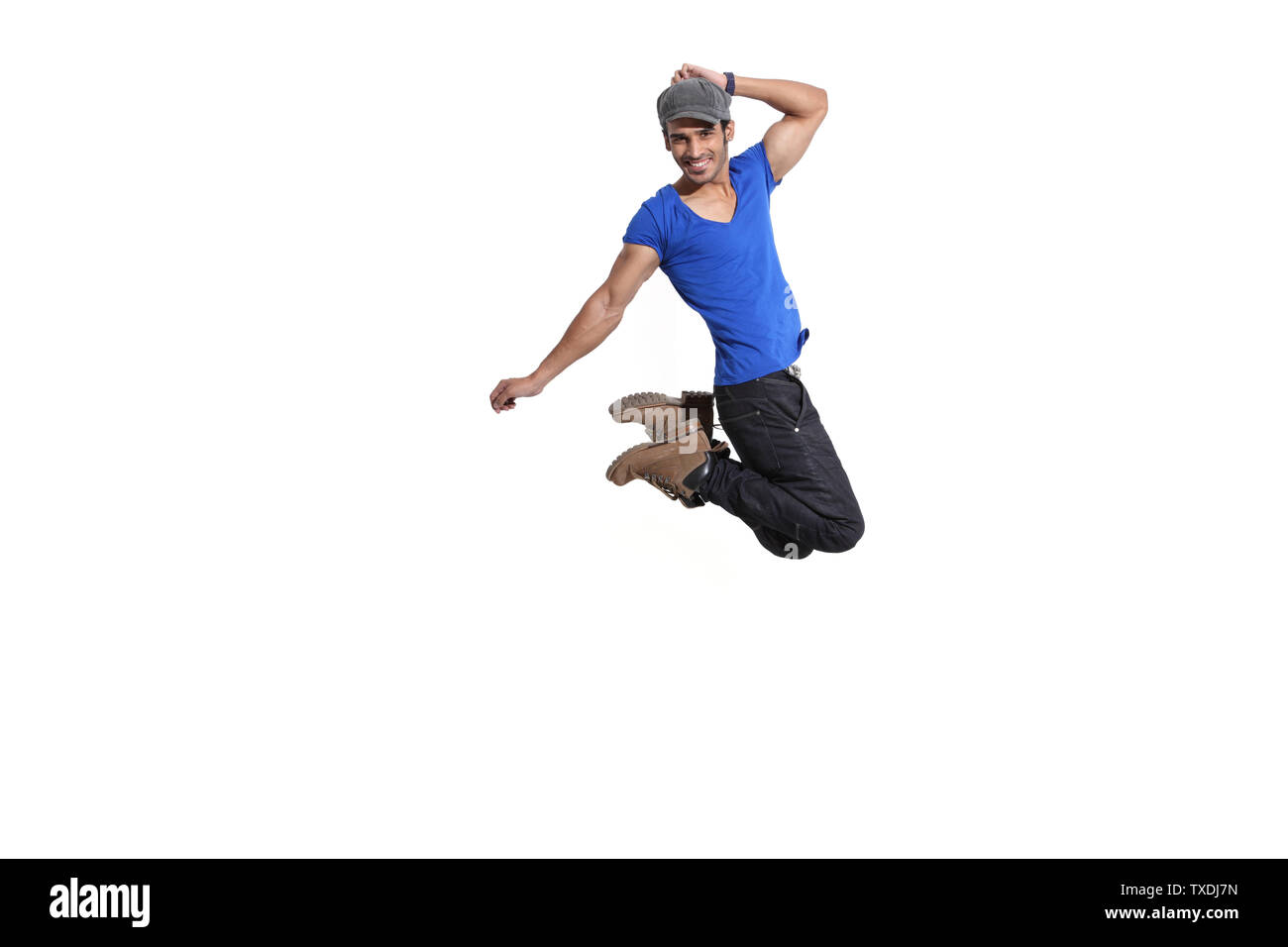 Man jumping in air Stock Photo - Alamy