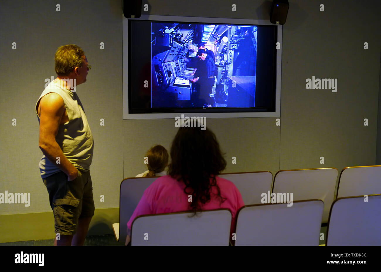 Submarine Force Museum, Groton CT USA, Jun 2019. Family watching ...