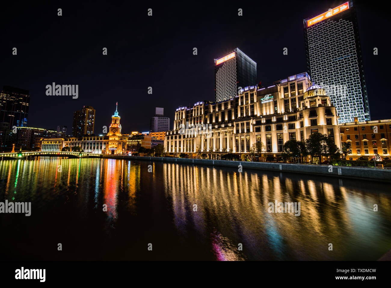 Aerial photography of Shanghai Puxi complex and other Stock Photo - Alamy