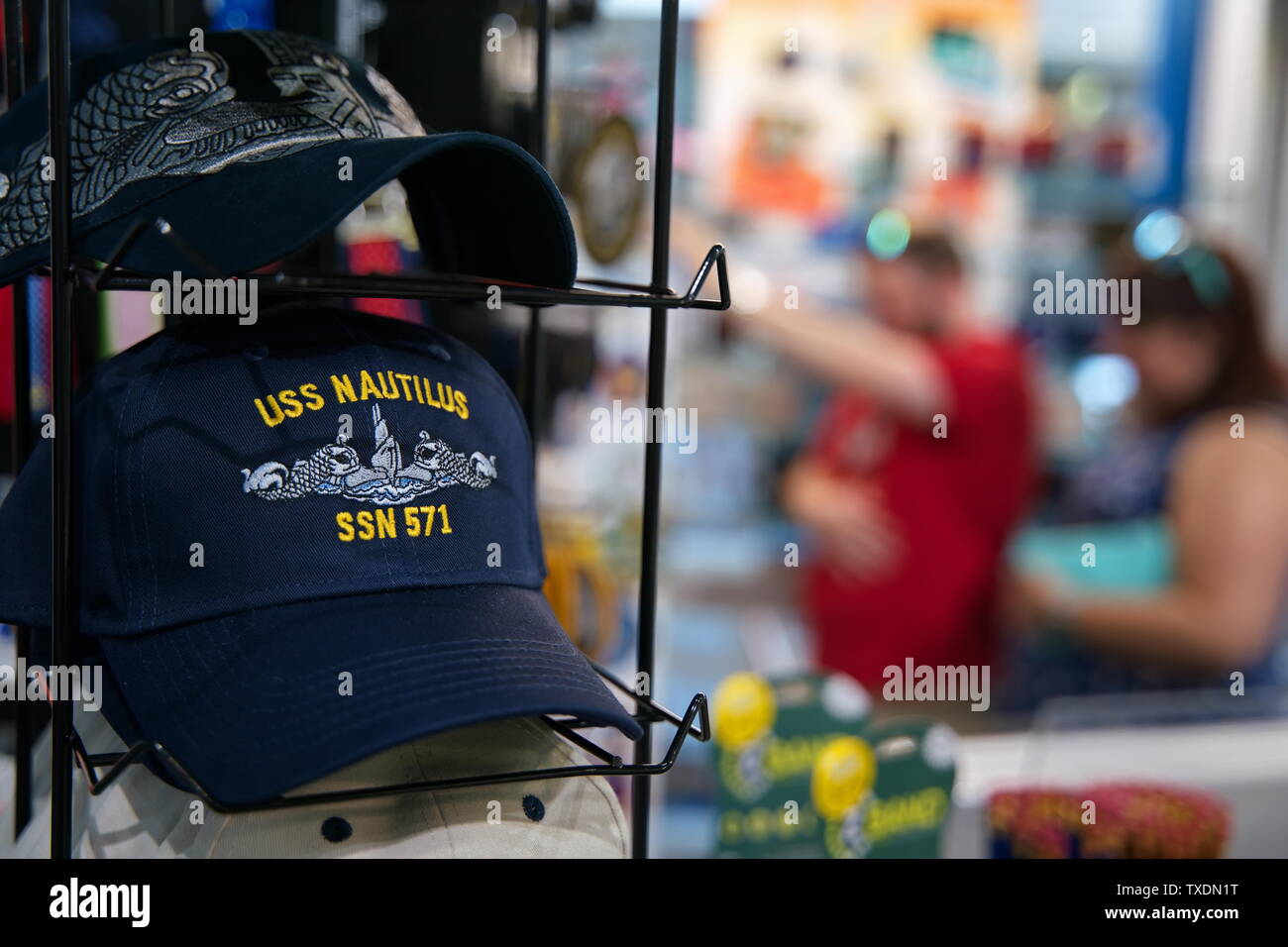Submarine Force Museum, Groton CT USA, Jun 2019. The museum gift store ...
