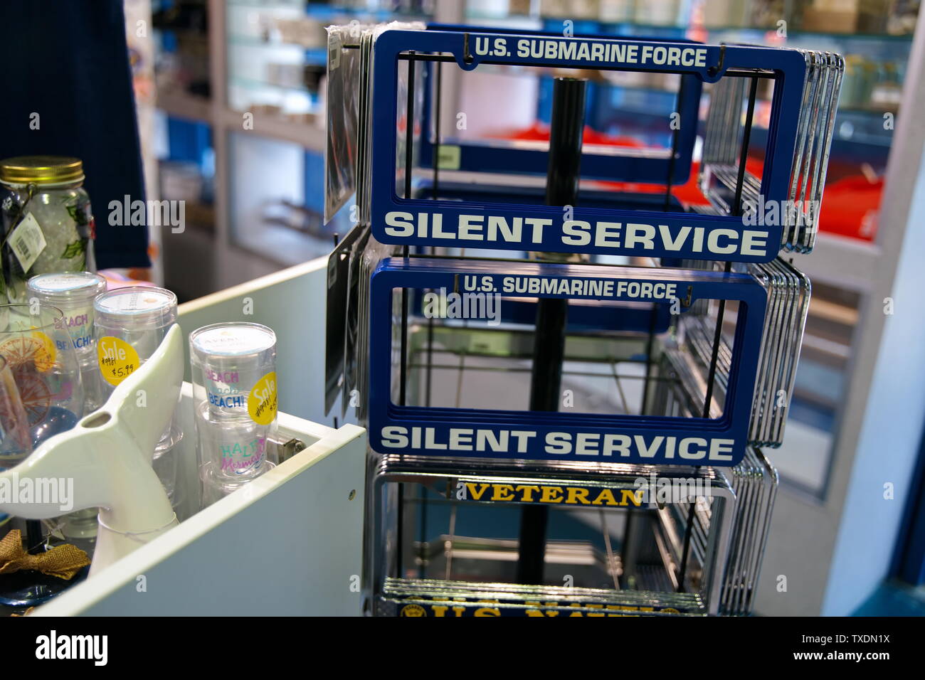 Submarine Force Museum, Groton CT USA, Jun 2019. The museum gift store ...