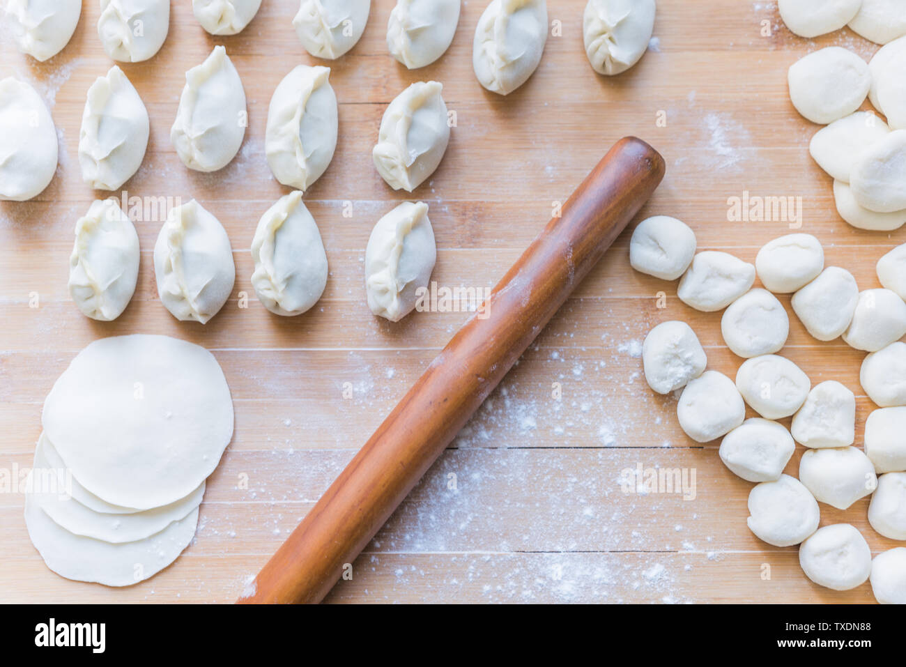 The making process of dumplings Stock Photo - Alamy