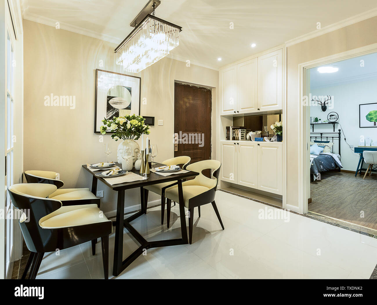 Interior design sample room contact V letter: Cheng730 Stock Photo - Alamy