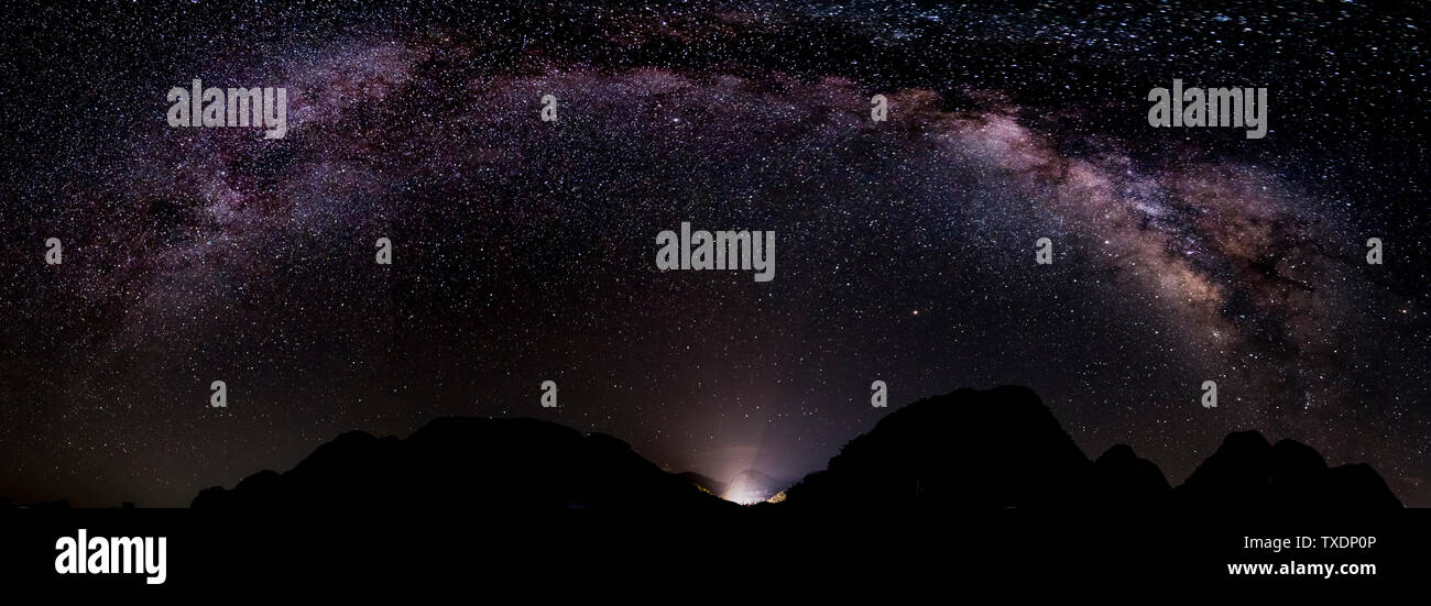 Summer Galaxy Arch Bridge panoramic patch Stock Photo - Alamy