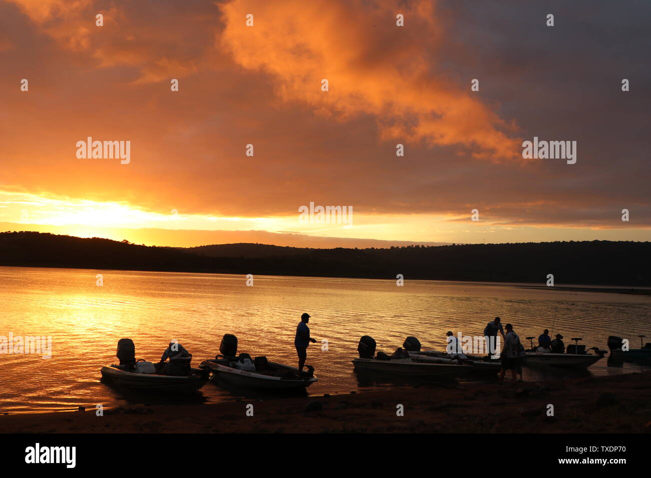 Bass Fishing in South Africa on boats Stock Photo - Alamy