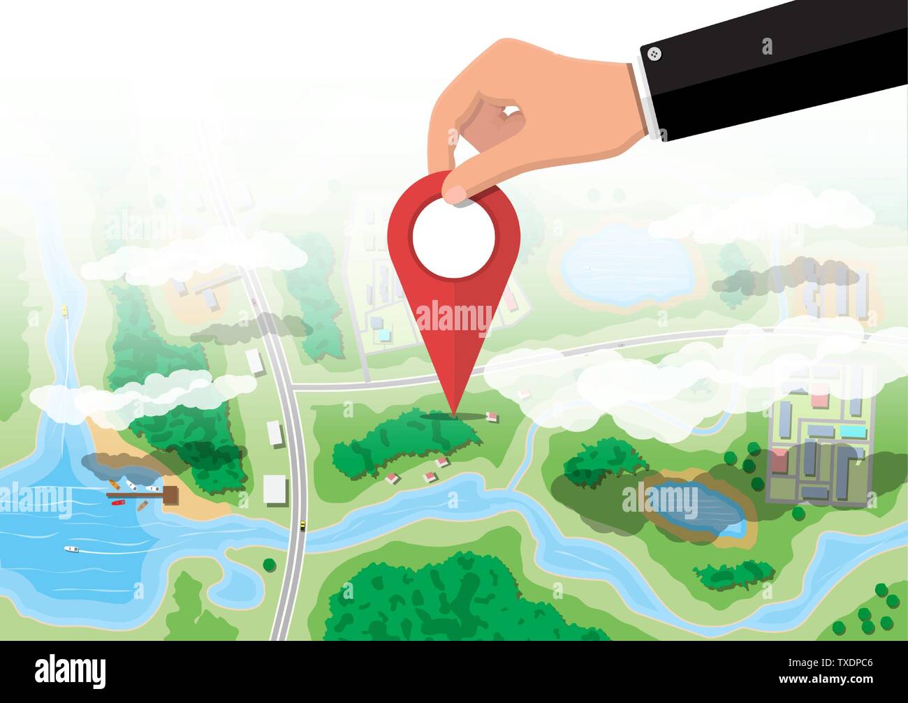 Suburban nature map Stock Vector Image & Art - Alamy
