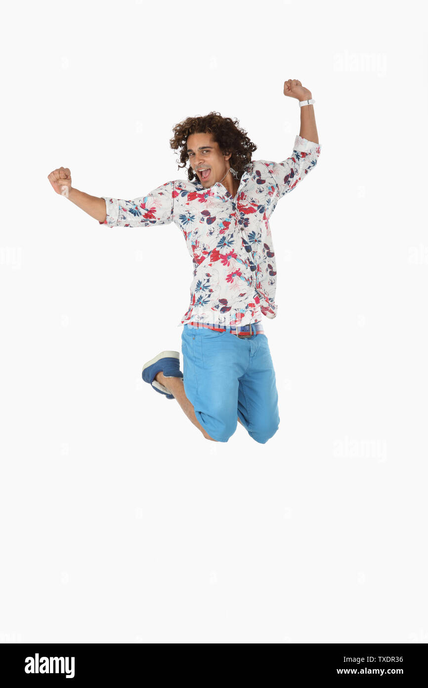Indian man jumping hi-res stock photography and images - Alamy