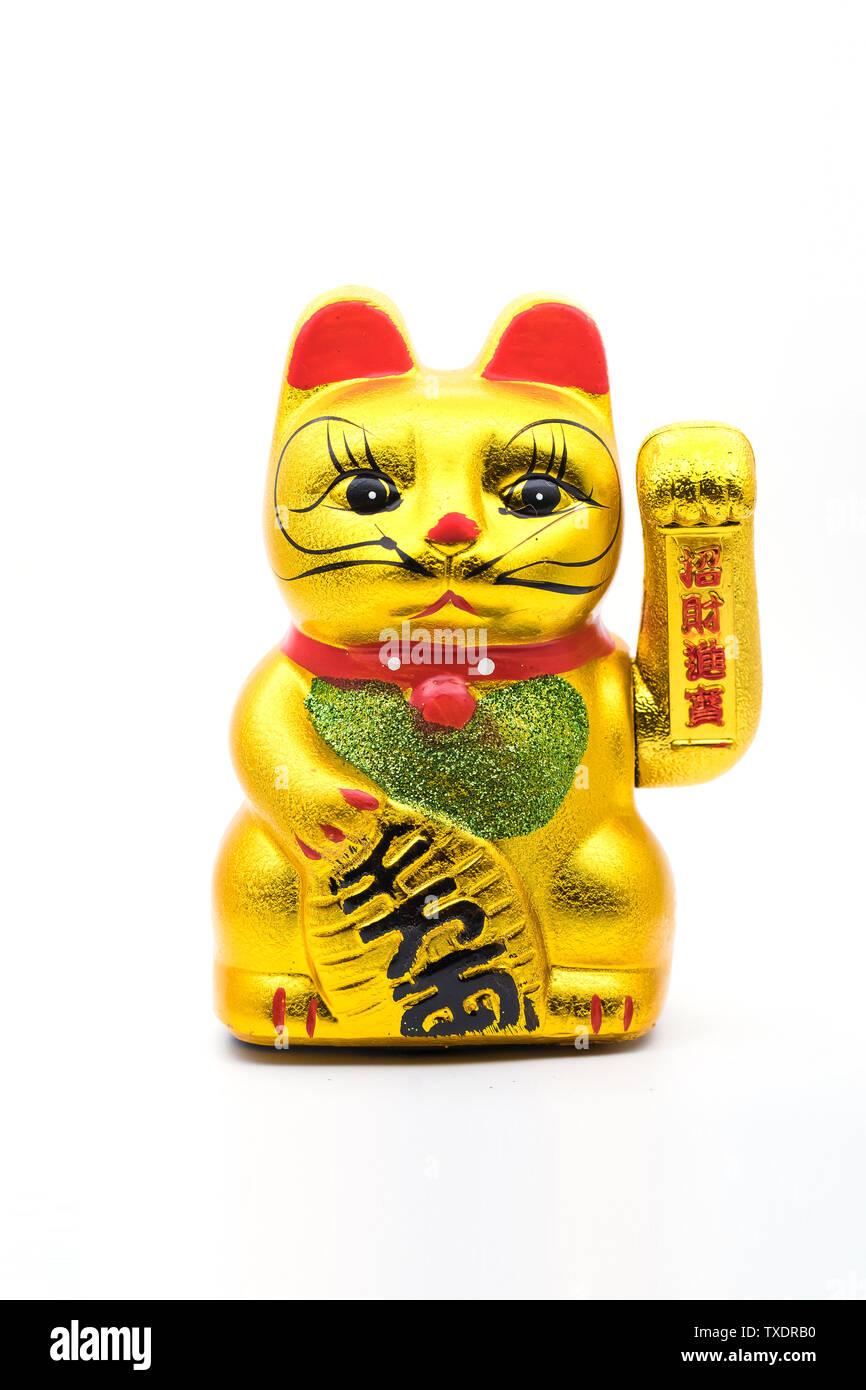 Gold cat statue Cut Out Stock Images & Pictures - Alamy