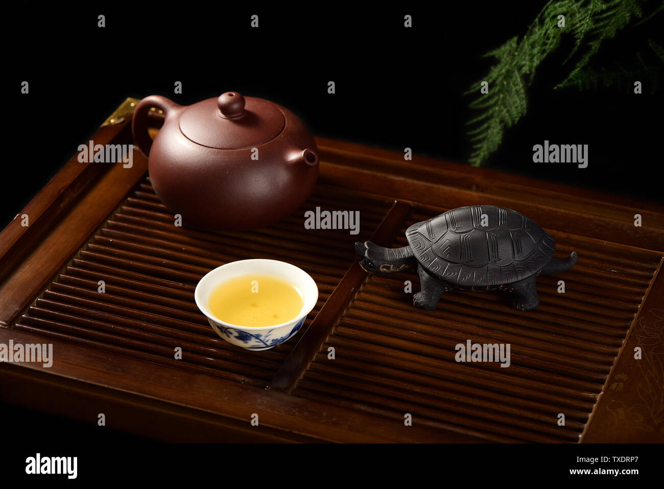 Purple sand teapot tea cup tea set tea culture tea pet turtle Stock ...