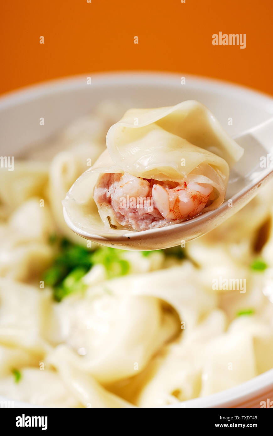 Fresh shrimp pork ravioli Stock Photo - Alamy