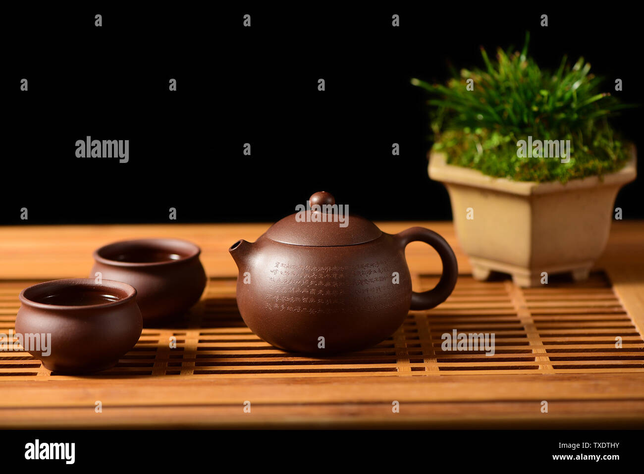 Purple sand teapot tea cup tea set tea culture tea pet Stock Photo - Alamy