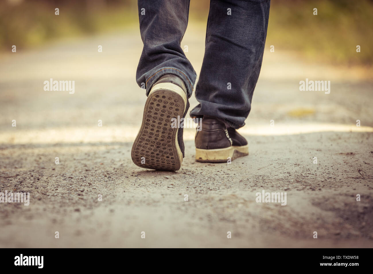 The road is at the foot of the road Stock Photo - Alamy