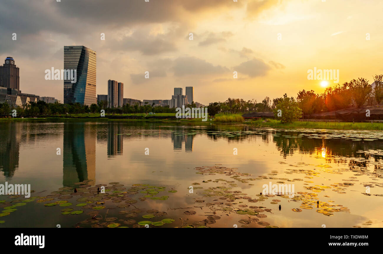 The scenery of Guixi Park in Chengdu Stock Photo - Alamy