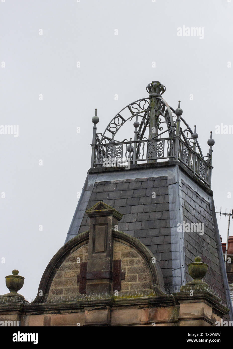 Street view showing impressive building in Matlock, Derbyshire UK Stock ...