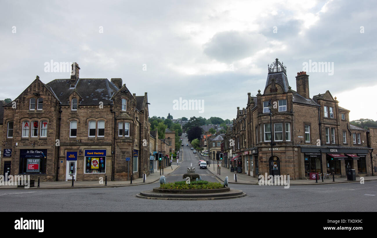 Street view showing impressive building in Matlock, Derbyshire UK Stock ...