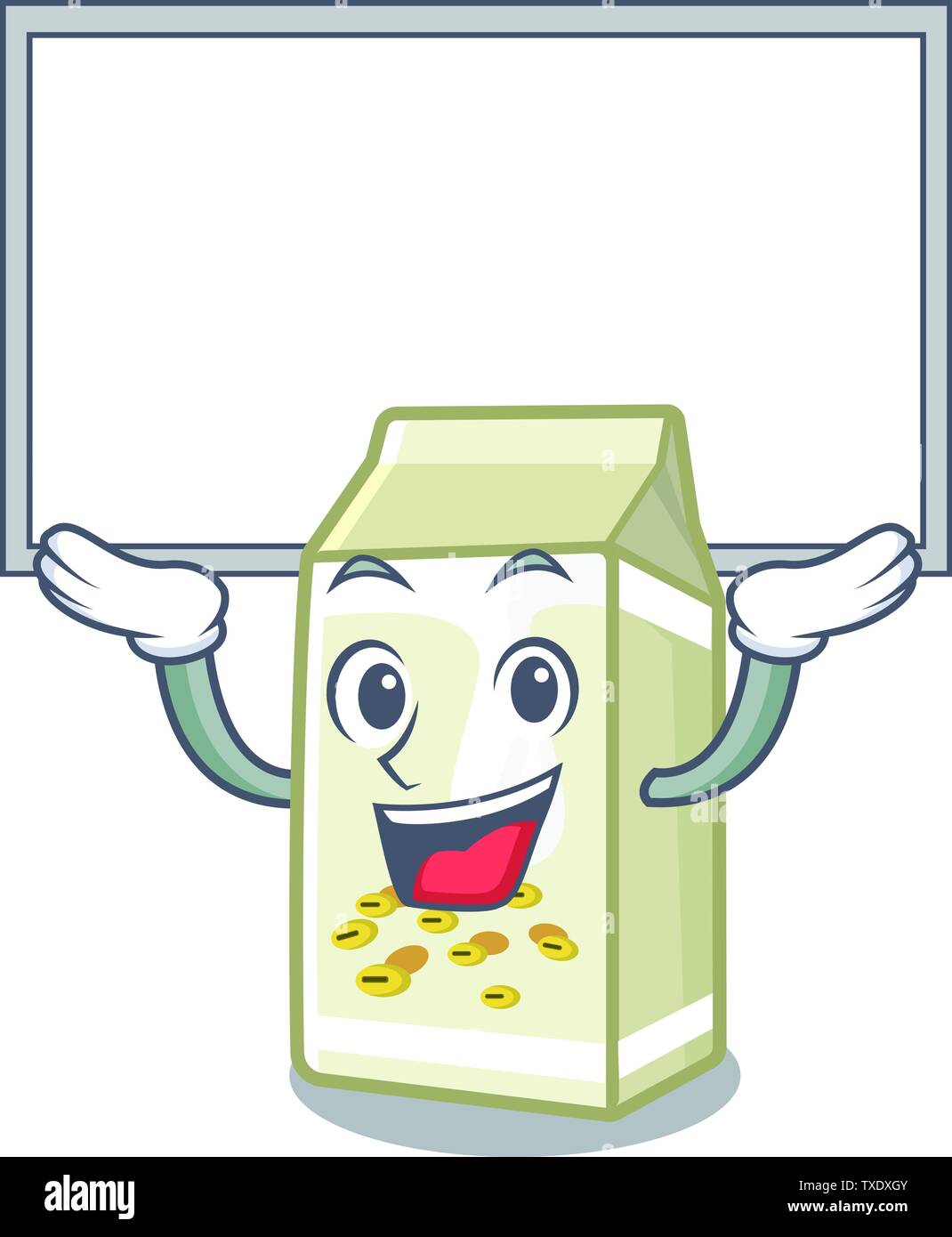 Up board soy milk in a cartoon box Stock Vector Image & Art - Alamy