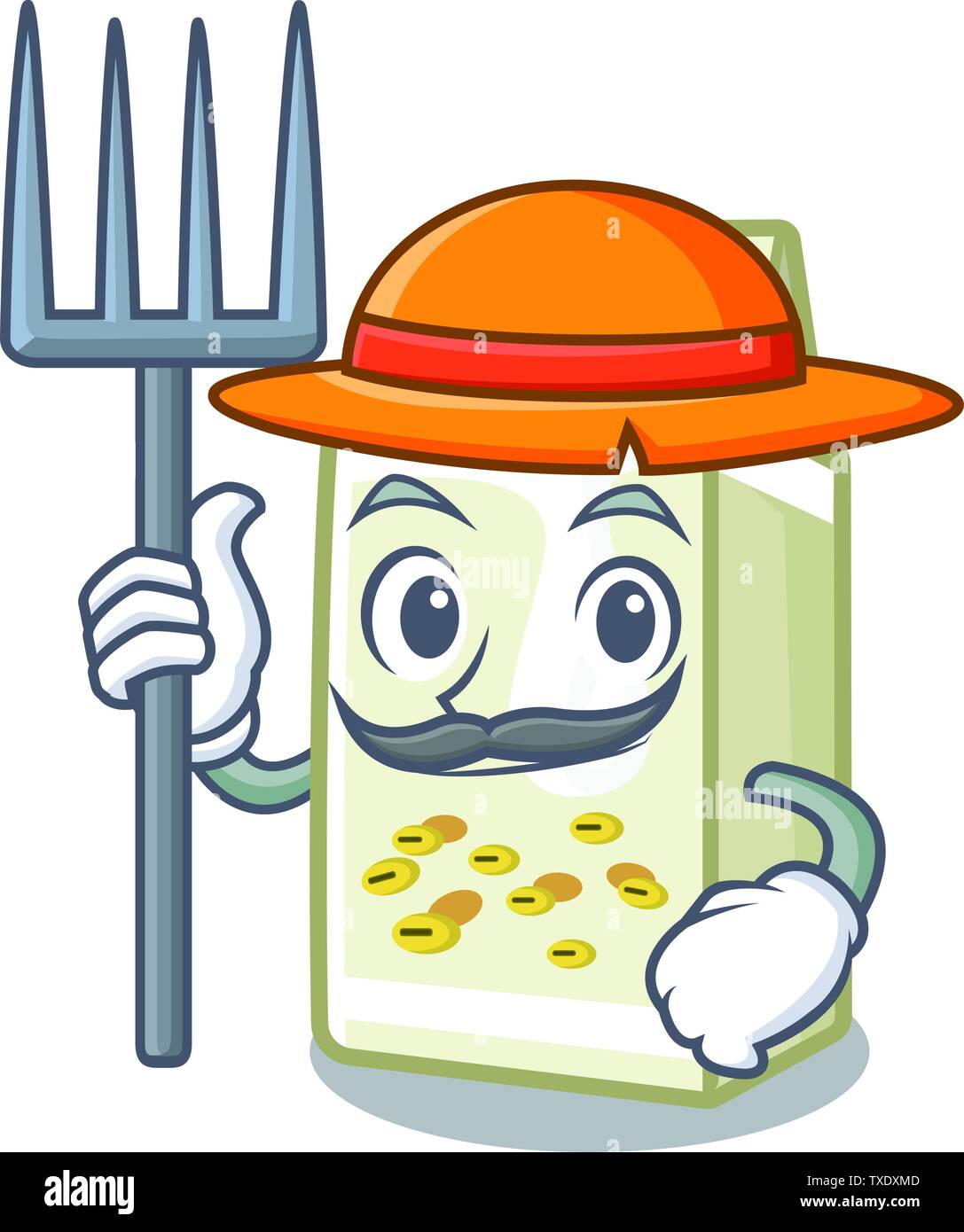 Farmer soy milk in a cartoon box Stock Vector Image & Art - Alamy