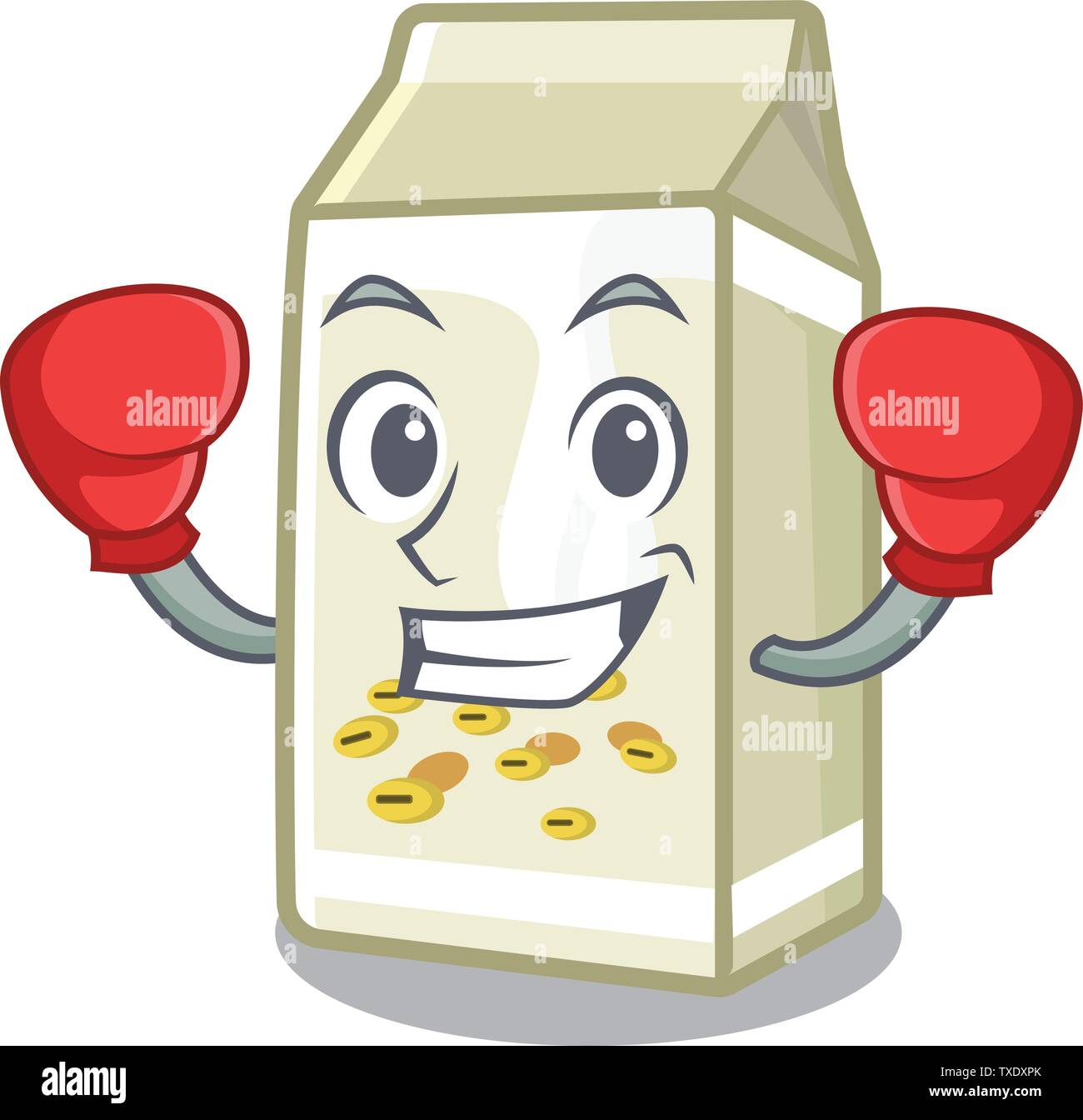 Boxing soy milk in a cartoon box Stock Vector Image & Art - Alamy