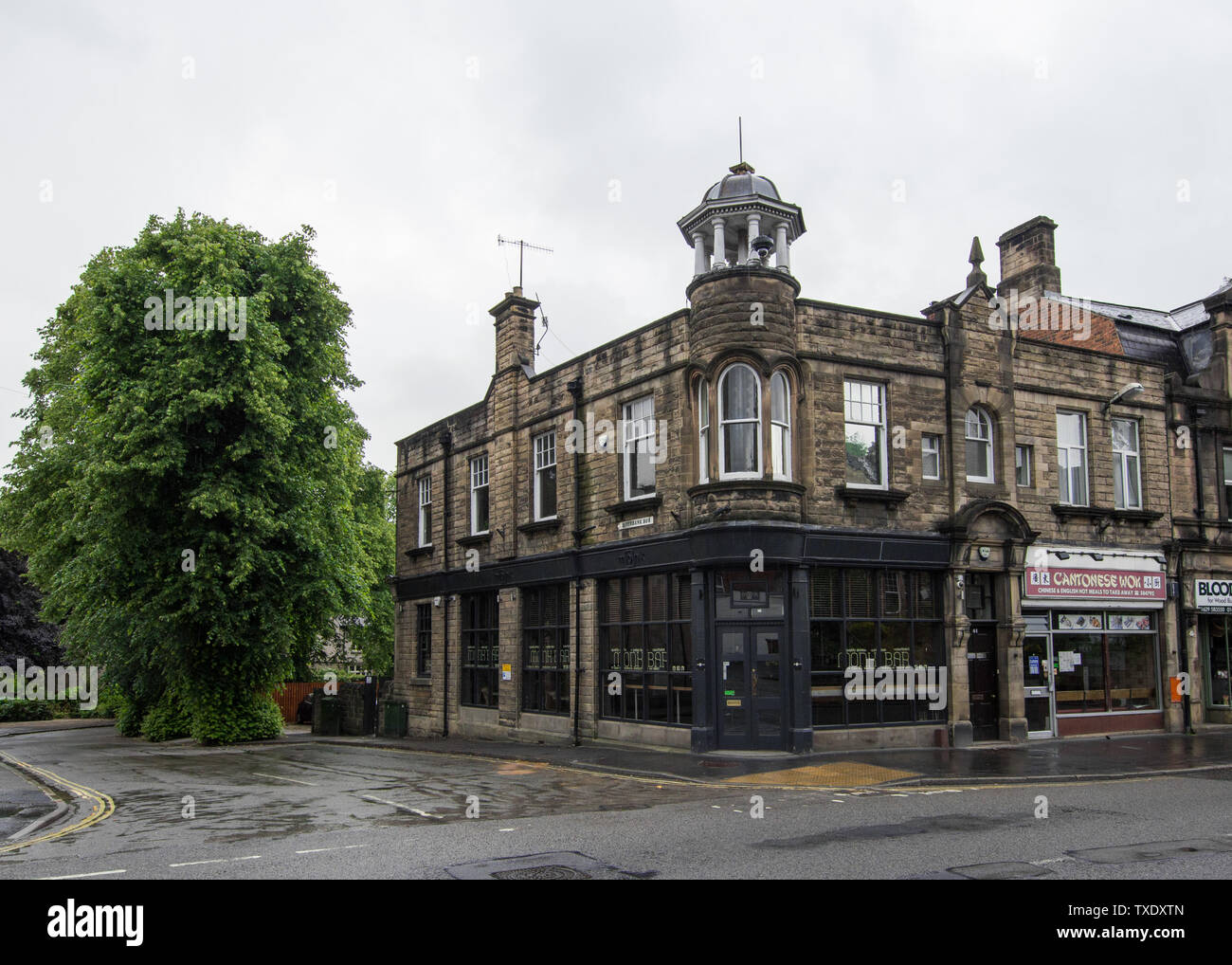 Street view showing impressive building in Matlock, Derbyshire UK Stock ...