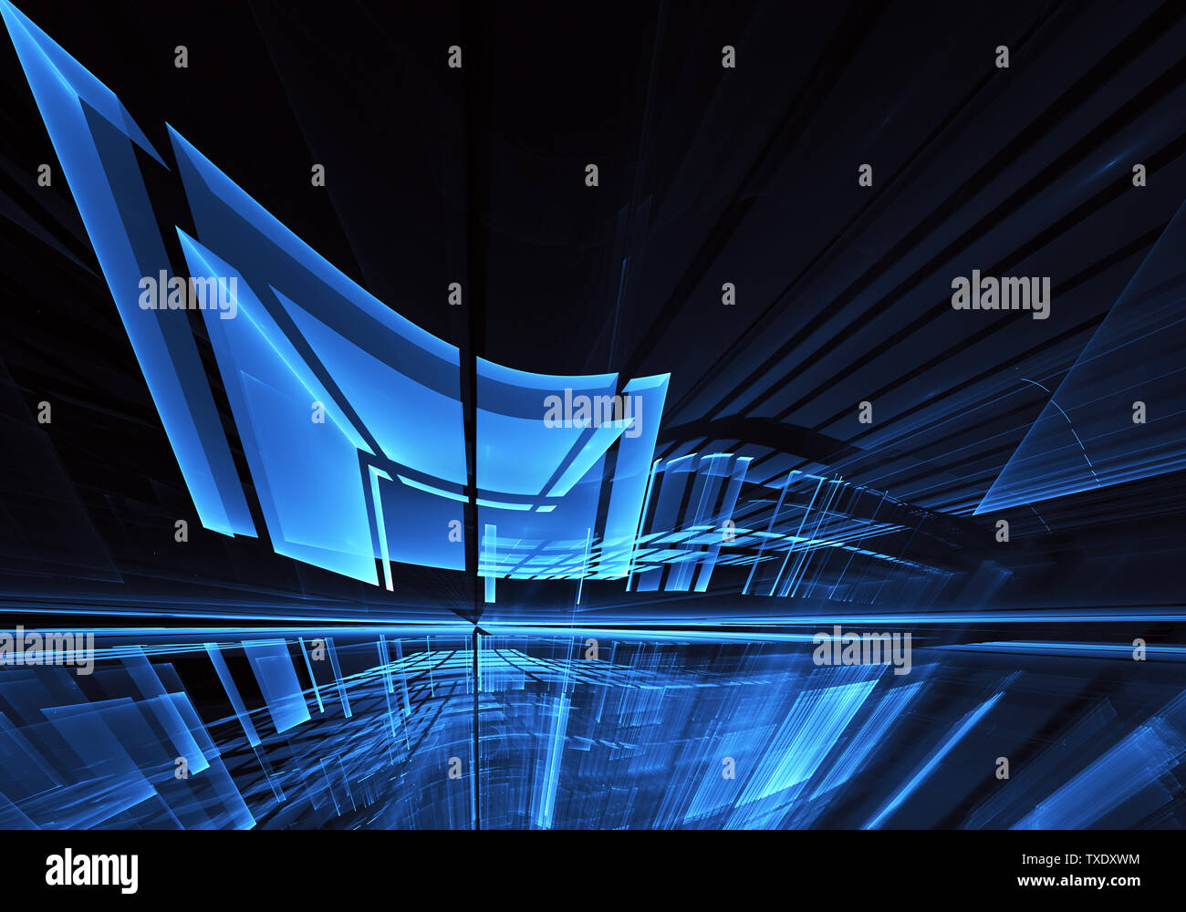 Computer generated abstract tehnology 3D illustration. Three ...
