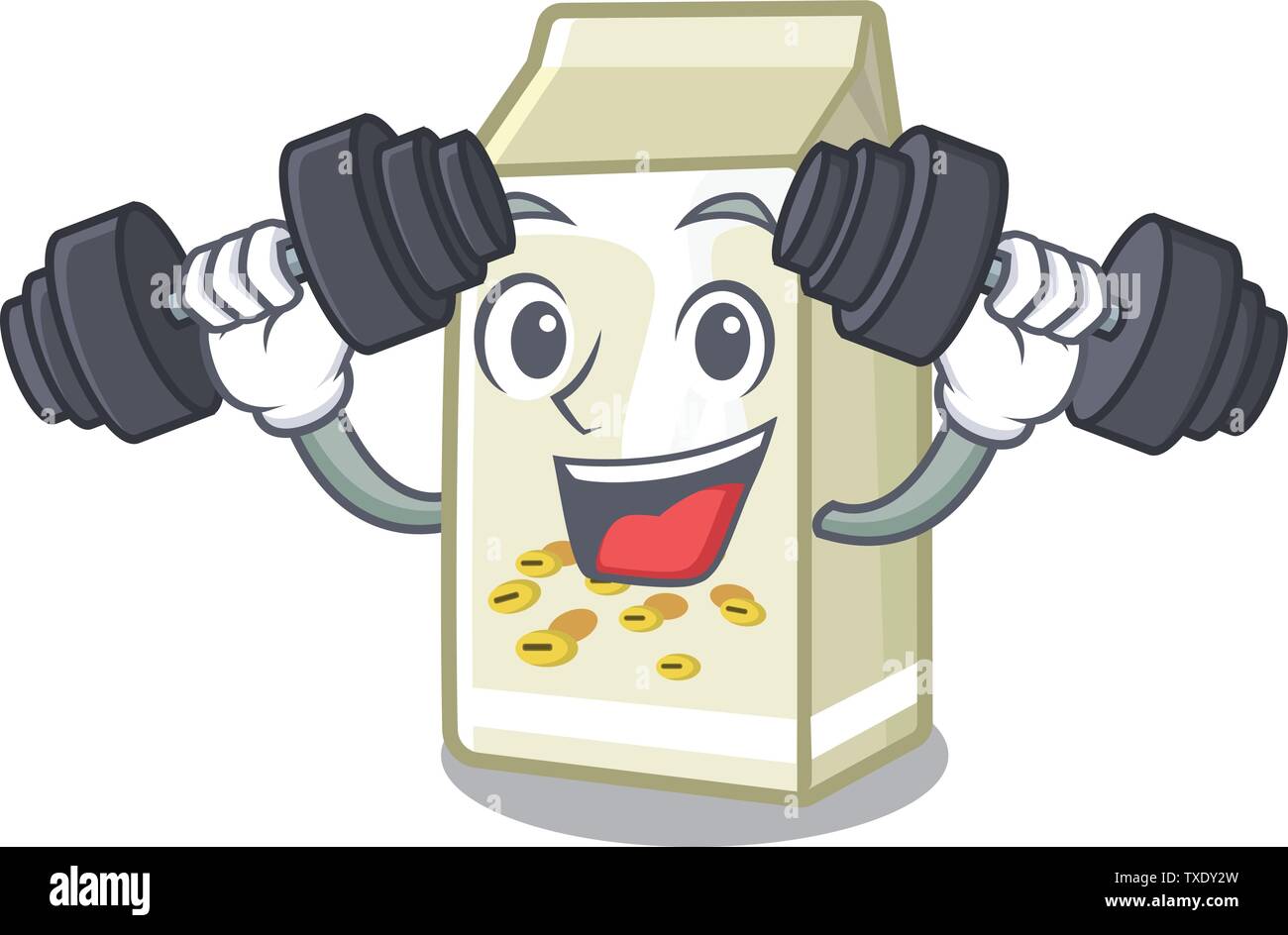 Fitness soy milk in a cartoon box Stock Vector Image & Art - Alamy