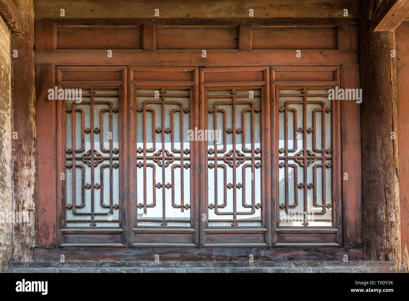 Chinese classical doors and windows of ancient houses, photographed at ...
