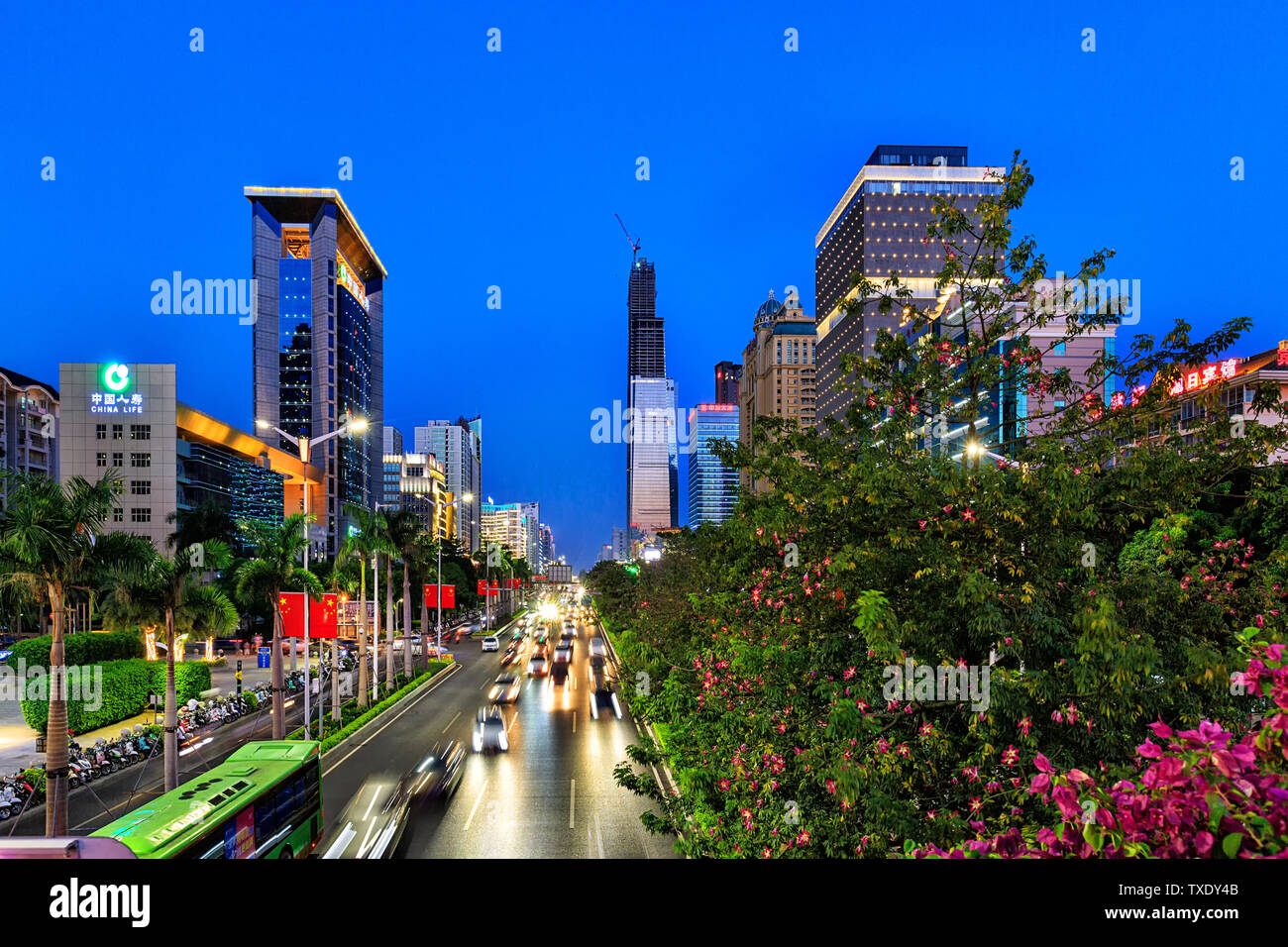 National Day, Night View, Blues, Sunset, Traffic Flow, City, Street ...