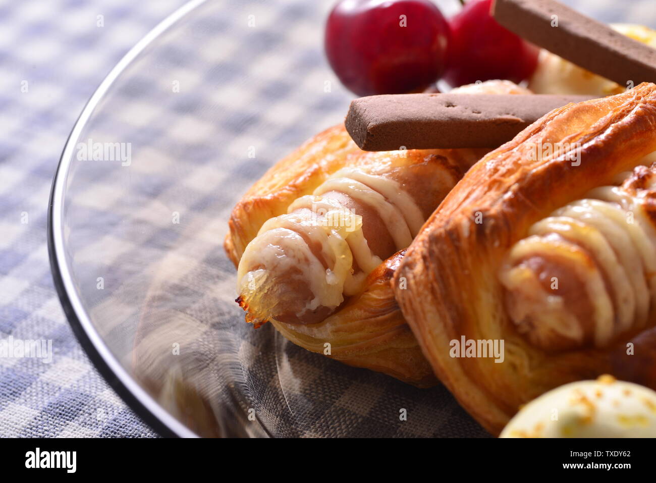 Meal cake on a picnic cloth. Afternoon tea Stock Photo - Alamy