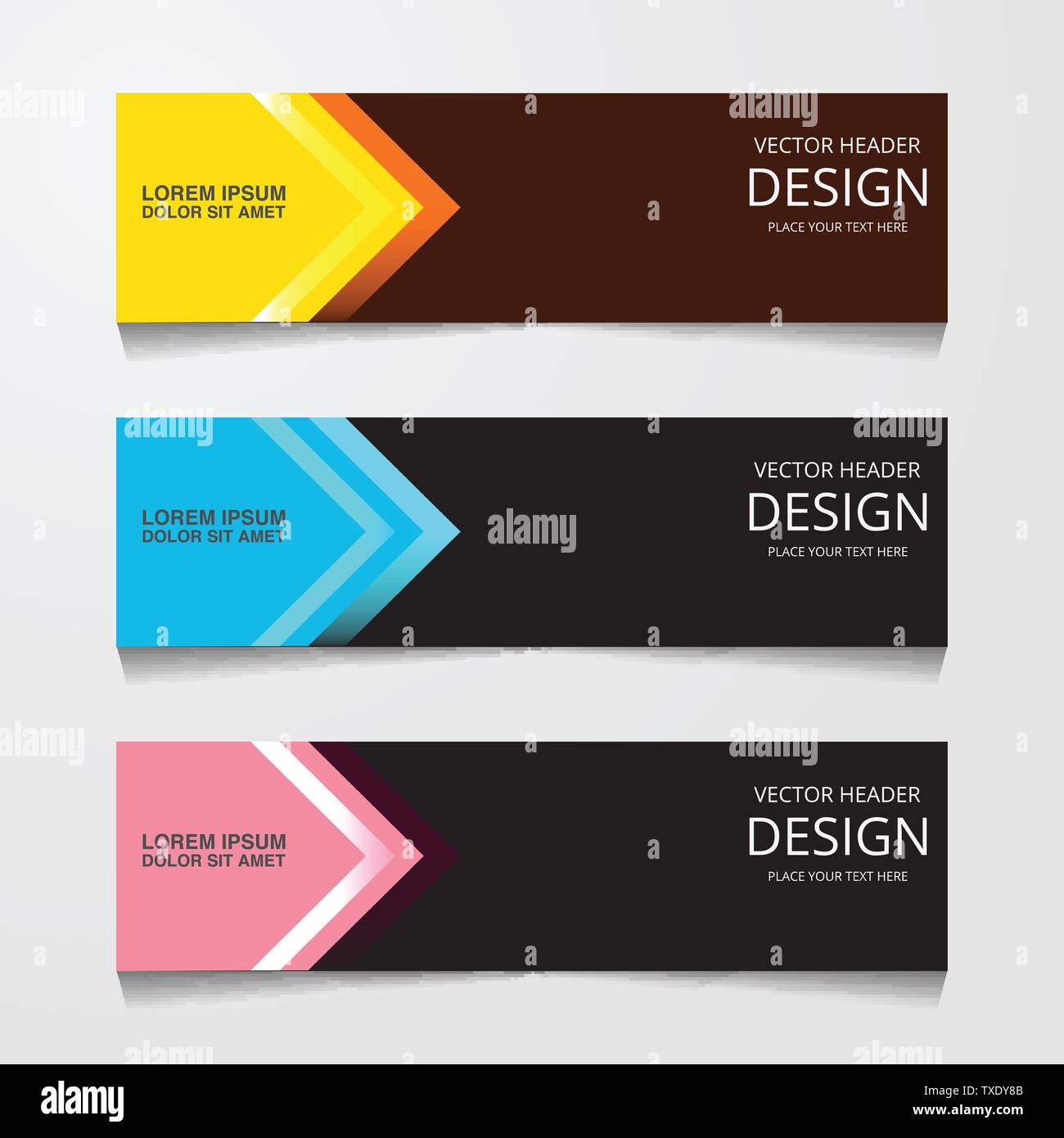 Abstract design banner, web template with three different color, layout ...