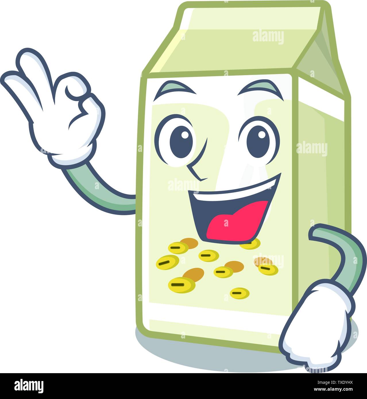 Okay soy milk isolated with the character Stock Vector Image & Art - Alamy