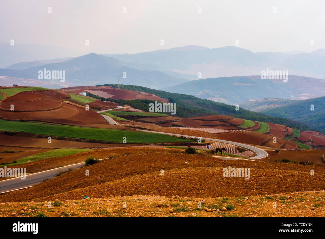 dongchuan red earth Stock Photo - Alamy