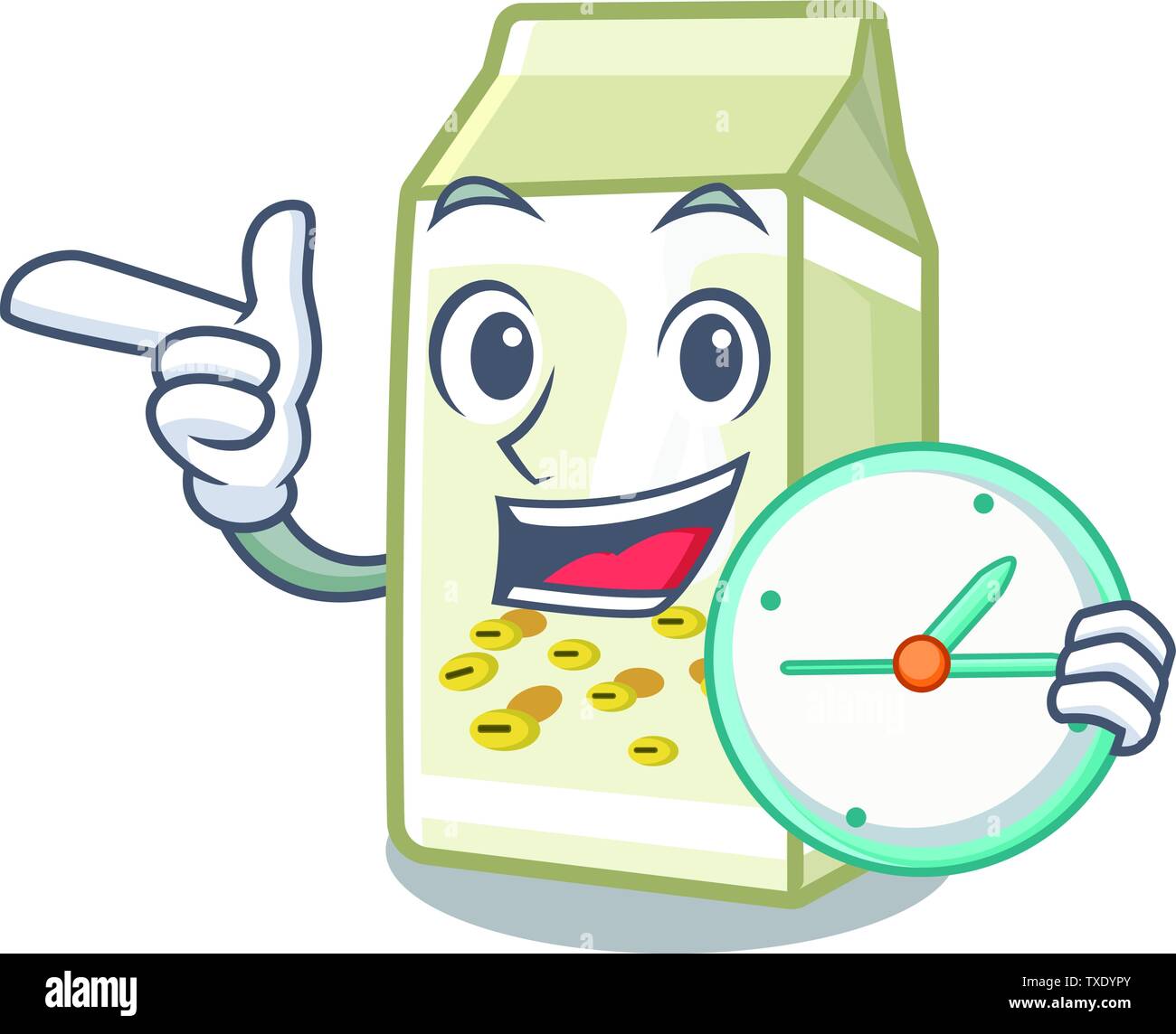 With clock soy milk isolated with the character Stock Vector Image ...