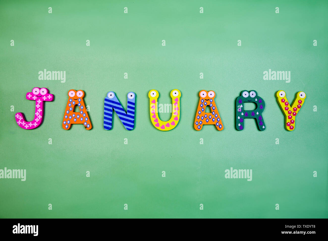 Color English word letters February Stock Photo - Alamy