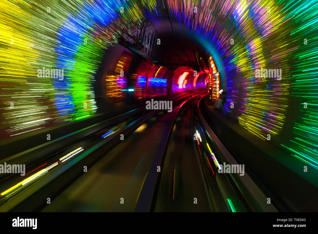 futuristic super speed traffic blur motion in tunnel Stock Photo - Alamy