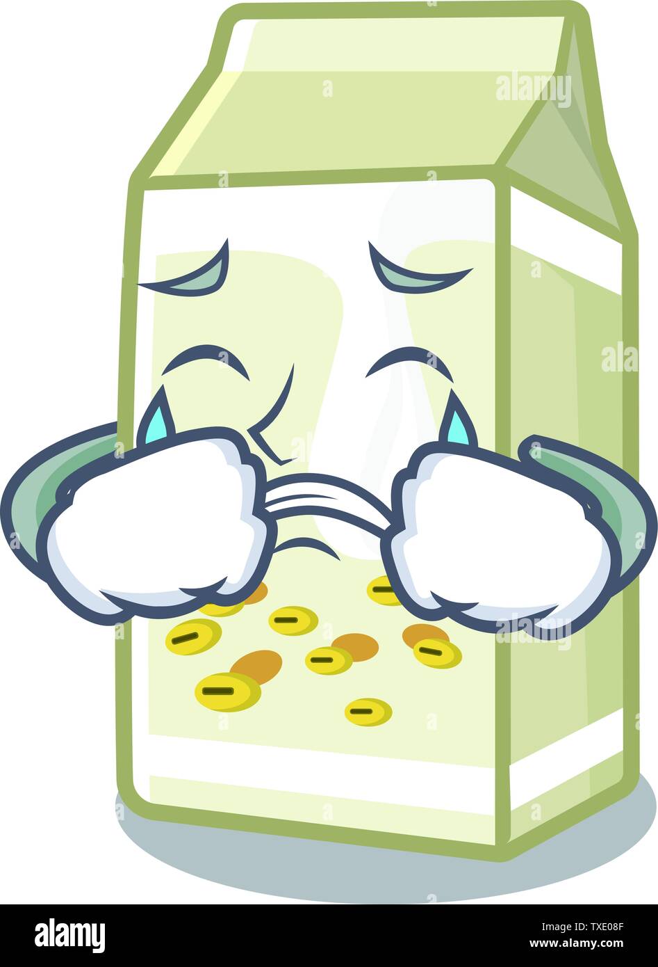 Crying soy milk in the mascot shape Stock Vector Image & Art - Alamy