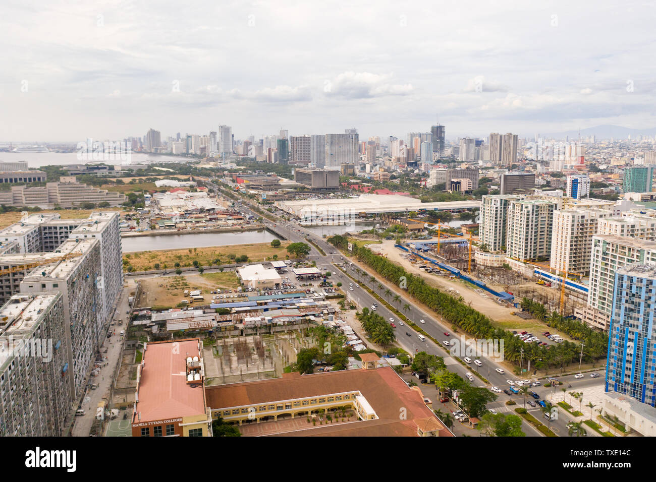 The city of Manila, the capital of the Philippines. Modern metropolis ...