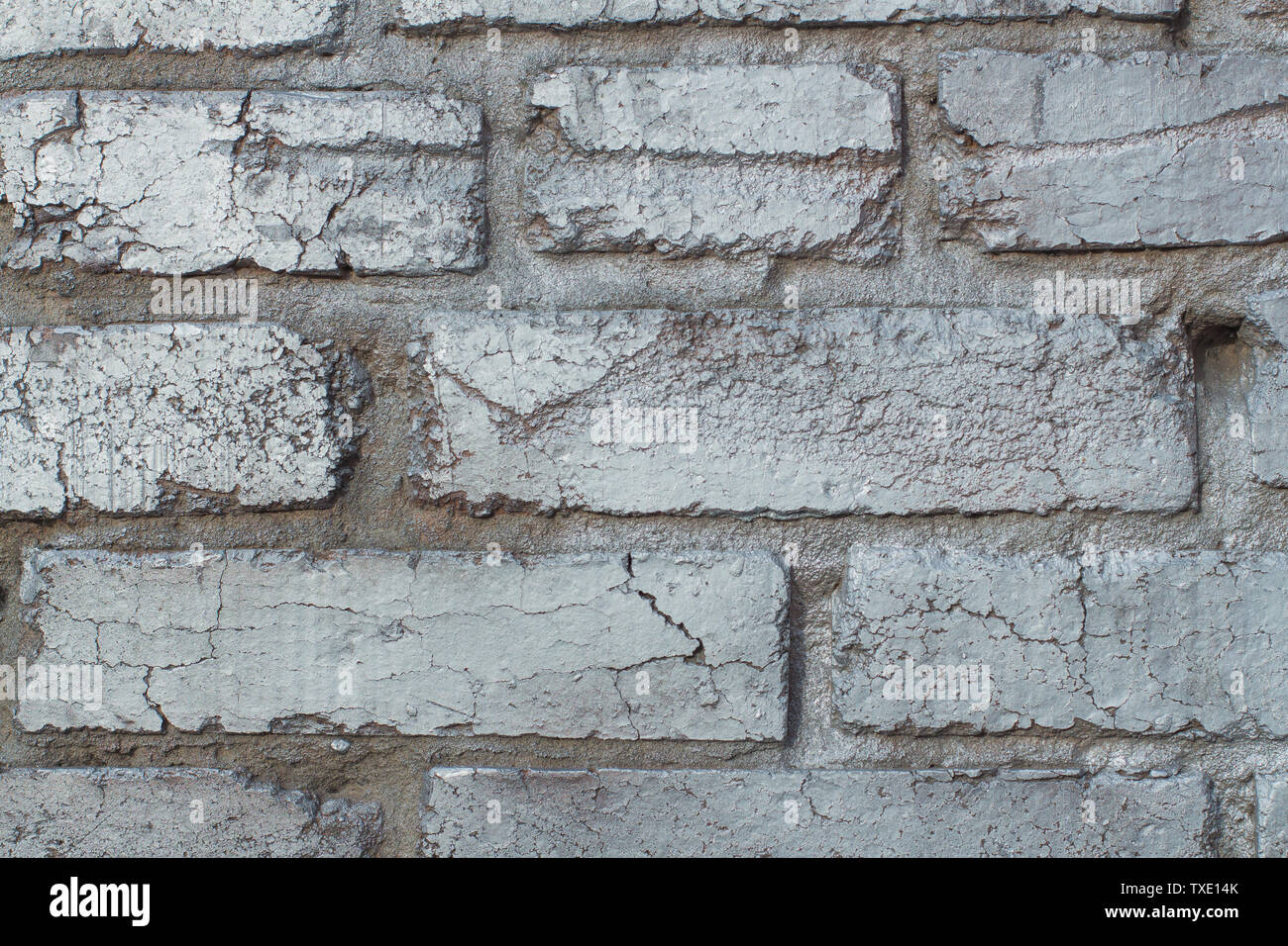 Background of old brick wall texture painted silver paint Stock Photo ...