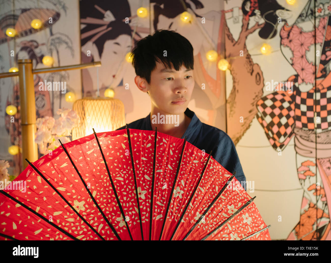Japanese portrait kimono portrait Stock Photo - Alamy