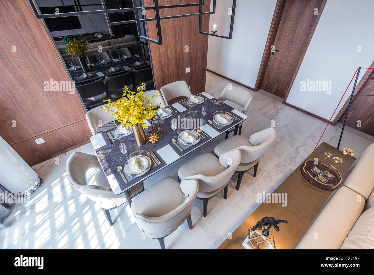 Design of Internal Space of Model Room of Modern Home Restaurant Stock ...