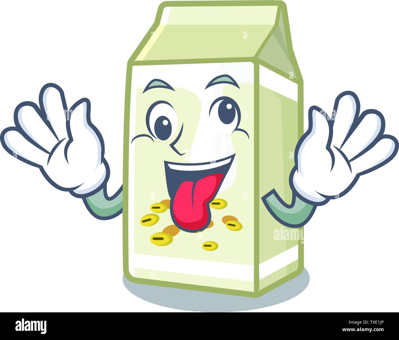 Crazy soy milk poured in cartoon glass Stock Vector Image & Art - Alamy