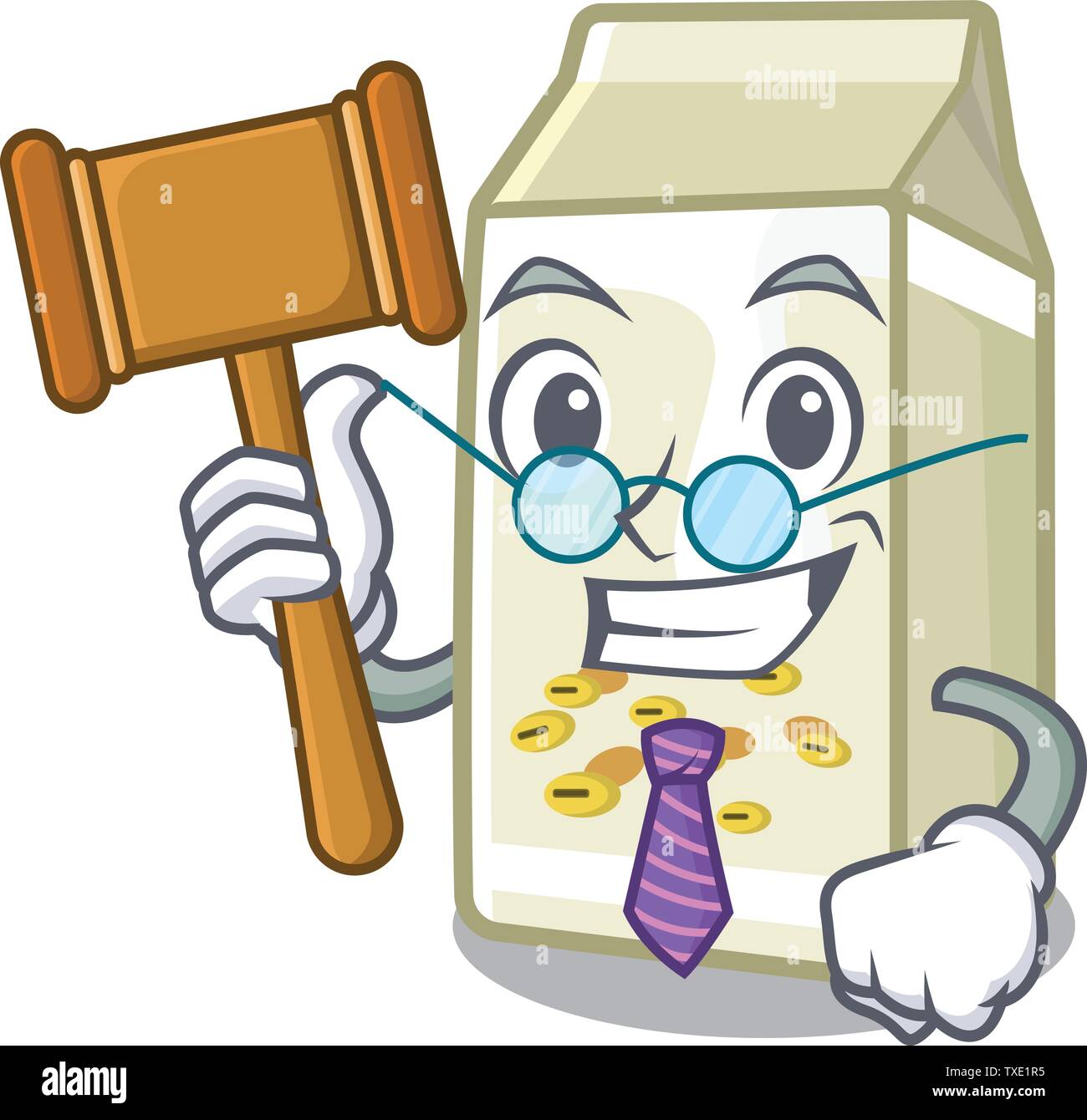 Judge soy milk poured in cartoon glass Stock Vector Image & Art - Alamy