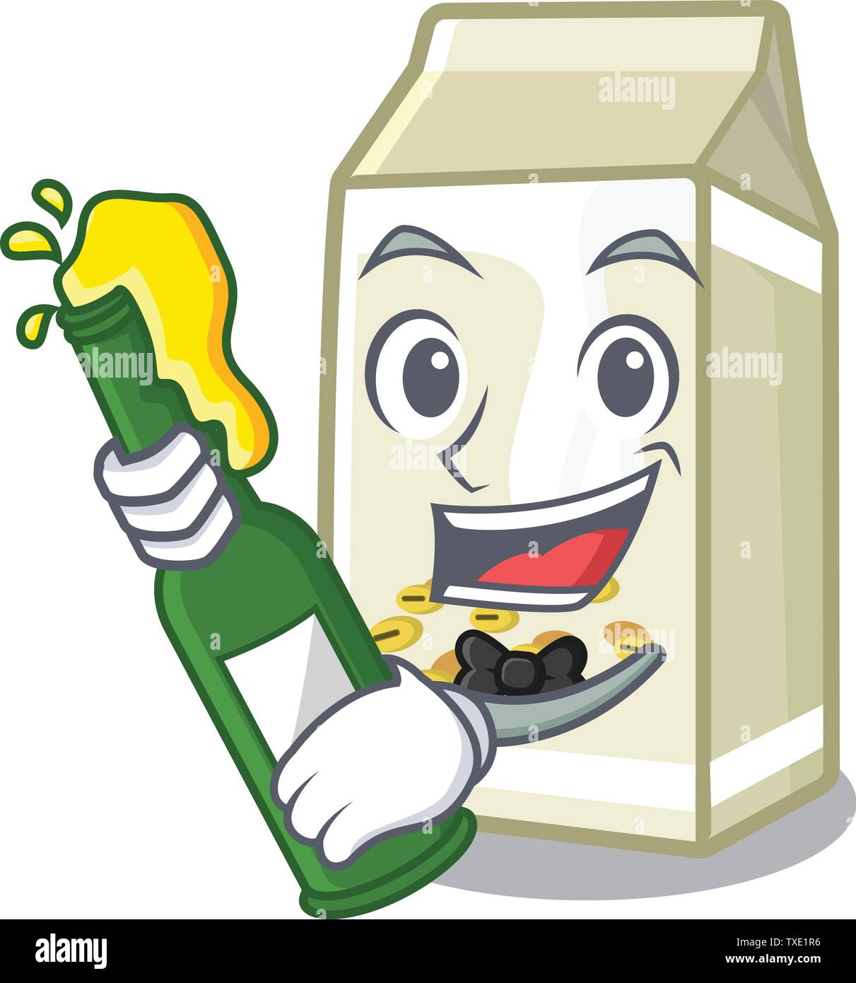 With beer soy milk poured in cartoon glass Stock Vector Image & Art - Alamy