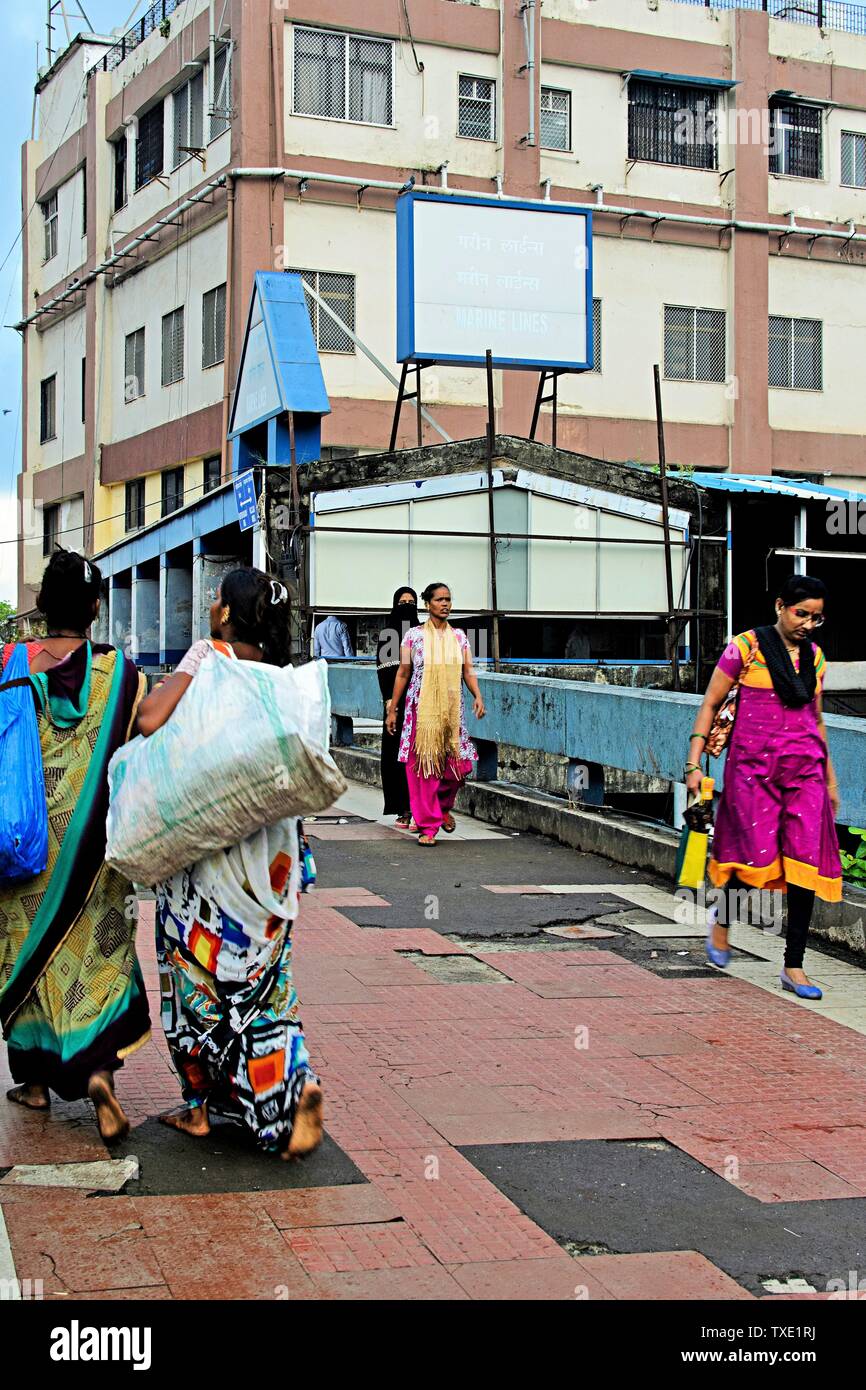 marine lines railway station building, Mumbai, Maharashtra, India, Asia ...