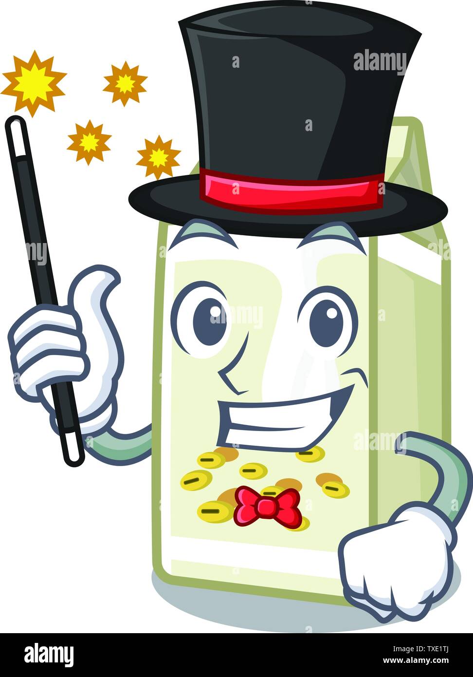 Magician soy milk poured in cartoon glass Stock Vector Image & Art - Alamy