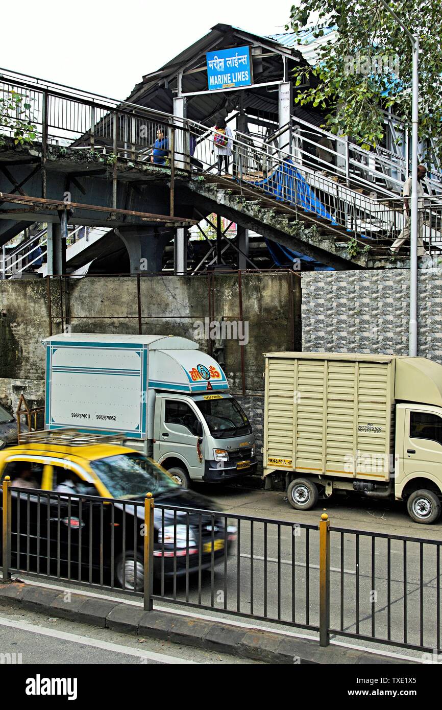 marine lines railway station, Mumbai, Maharashtra, India, Asia Stock ...