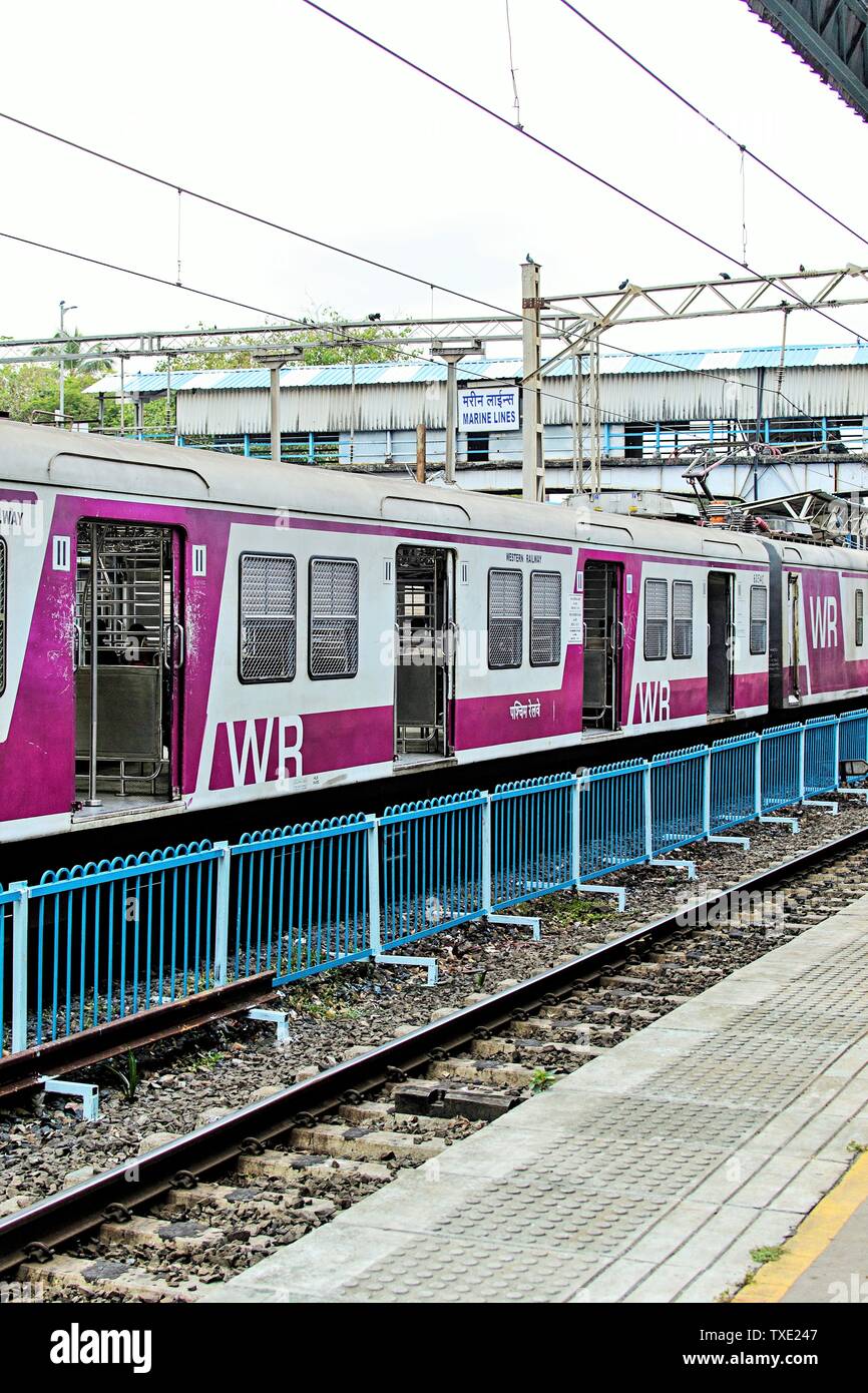 marine lines railway station, Mumbai, Maharashtra, India, Asia Stock ...
