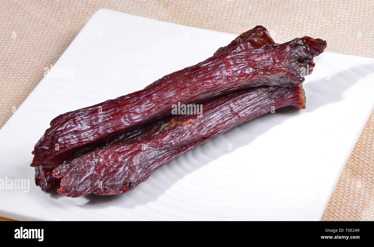 Air-dried hand-torn beef HD picture Stock Photo - Alamy