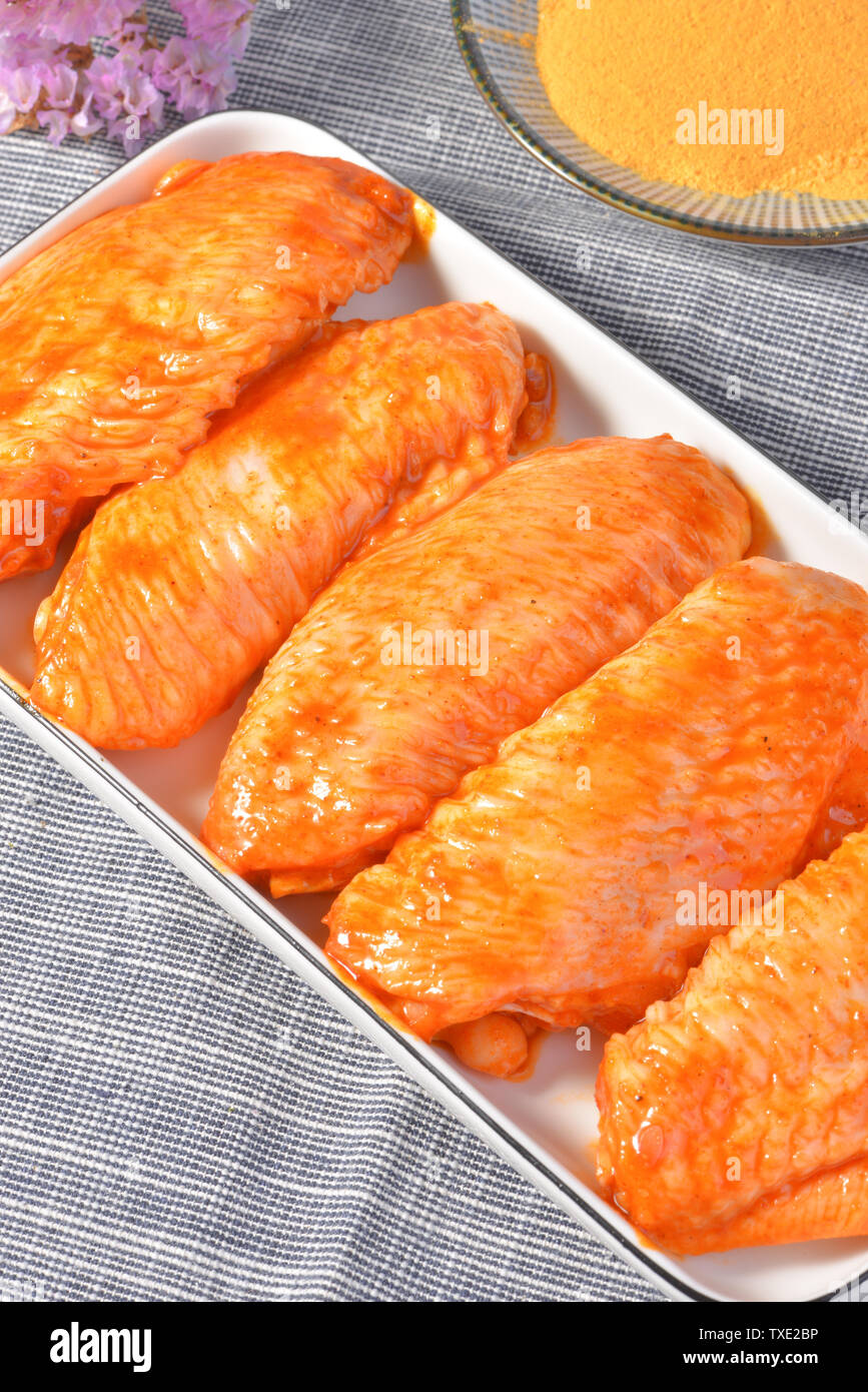 Roast wing making process Stock Photo - Alamy