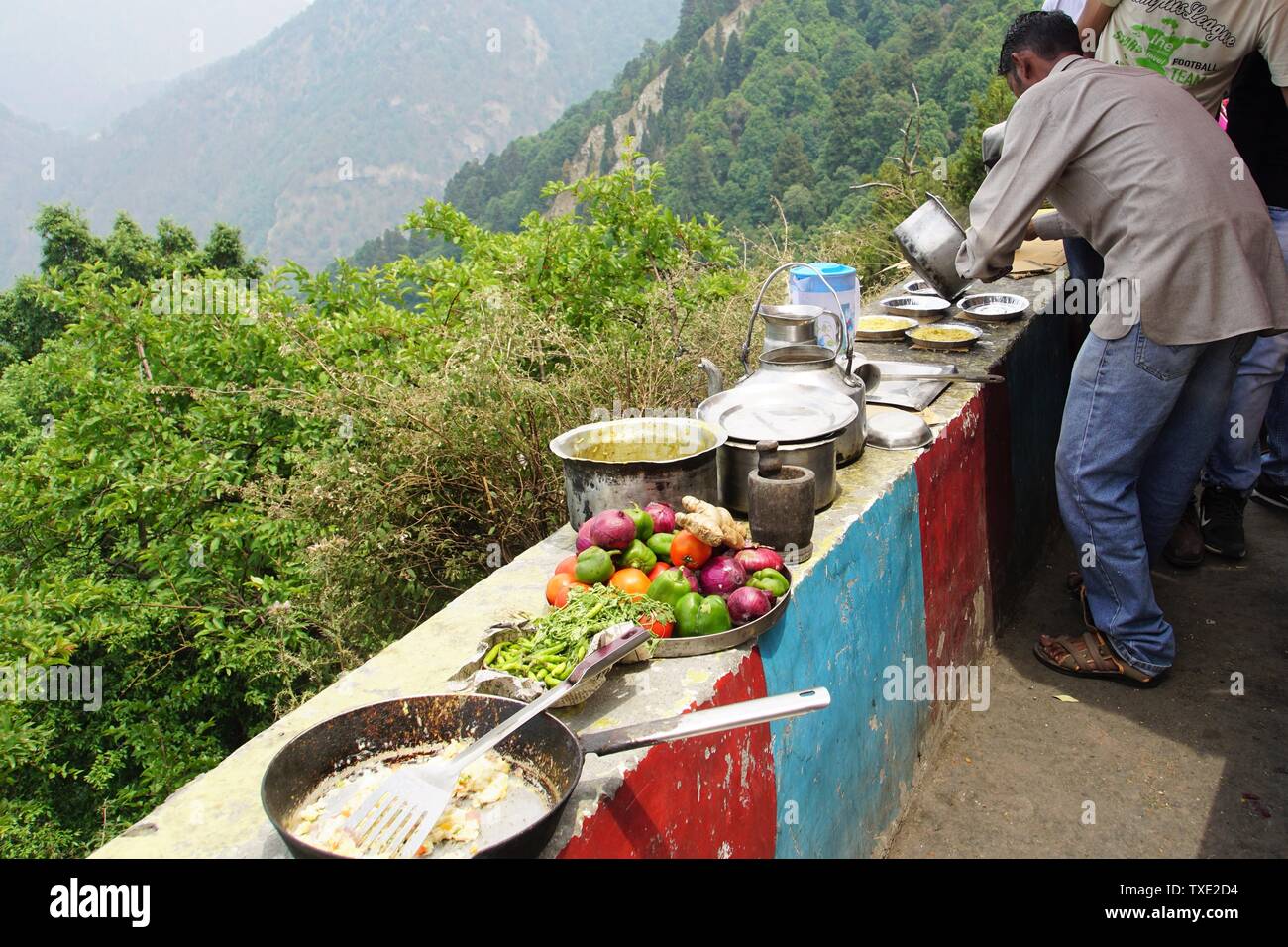 Improvised Food Stall at a Scenic Lookout Stock Photo - Alamy